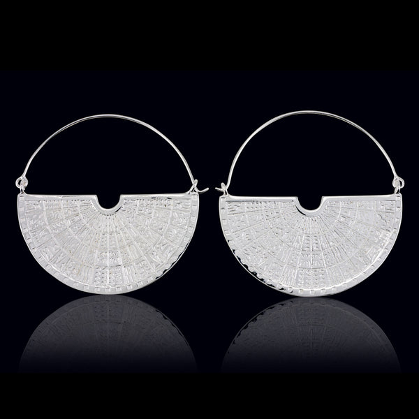 Hieroglyphic Hoops - Silver Posts – Coco Loco Jewelry